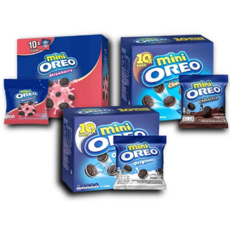 Jual OREO MINI SANDWICH BISKUIT RASA VANILLA | COKLAT | STRAWBERRY ...