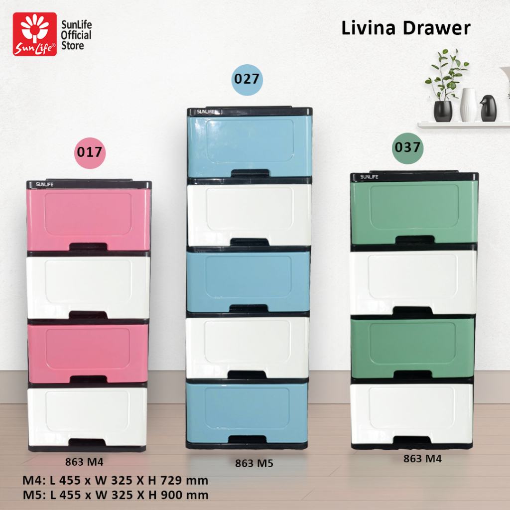 Jual SunLife Livina Drawer Lemari Pakaian 4 & 5 Susun – Rak Drawer ...
