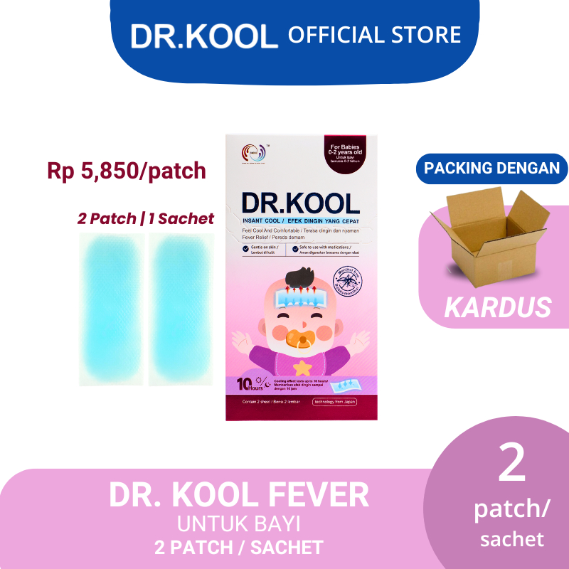 Jual DR Koolfever Baby 1x2 Sachet - Plester Kool fever Bayi Kompres Penurun Demam Panas | Shopee ...