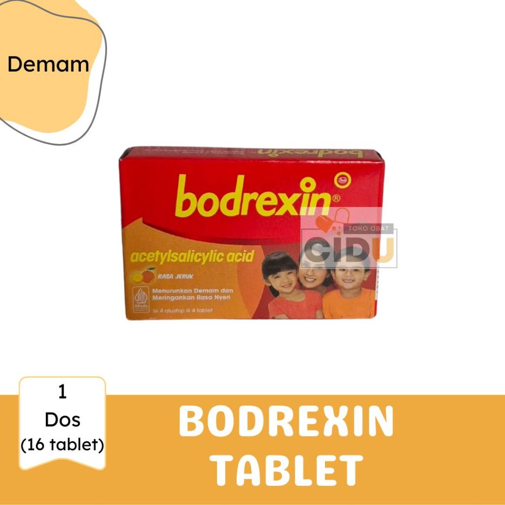 Jual BODREXIN TABLET Penurun panas anak rasa jeruk isi 16 tablet ...