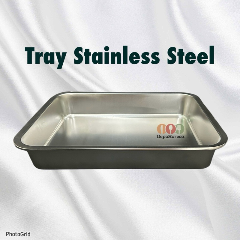 Jual Baki Tray Nampan Stainless Steel / Food Pan Wadah Persegi Panjang ...