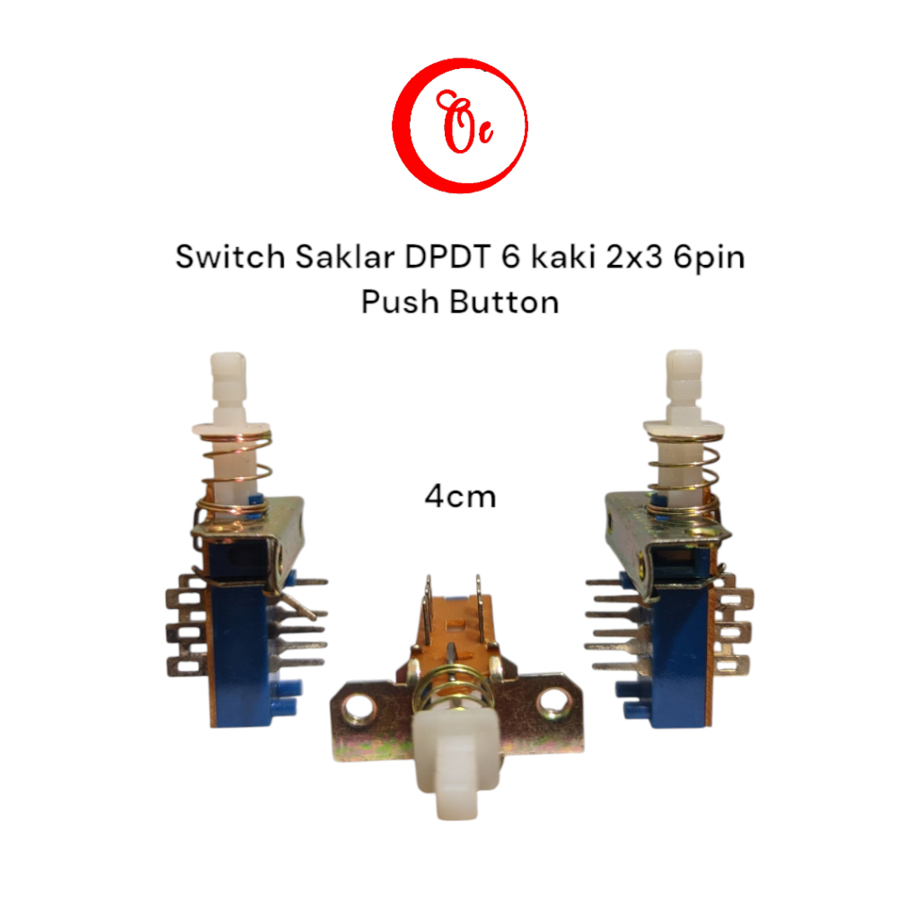 Jual SAKLAR SWITCH DPDT KAKI 2x3 6PIN PUSH BUTTON | Shopee Indonesia