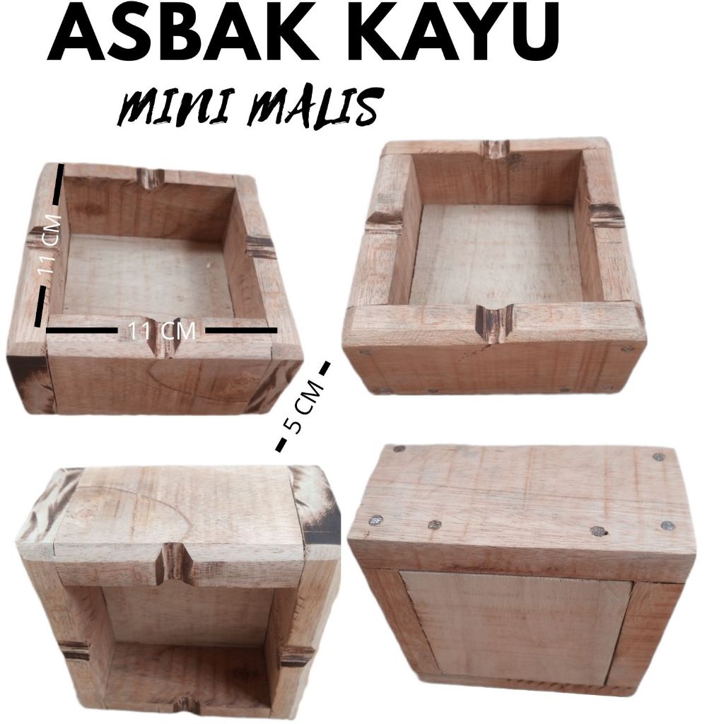 Jual ASBAK KAYU Asbak Kayu Kotak - Asbak Rokok Kayu Kotak Aesthetic ...