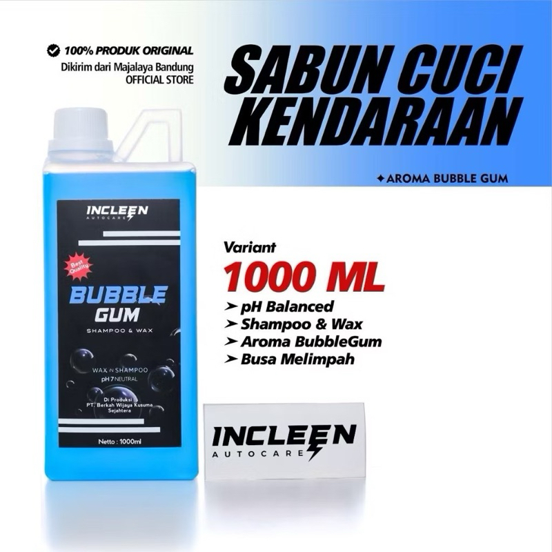 Jual SHAMPOO & WAX BUBBLEGUM 1000ml ORIGINAL by INCLEEN | SABUN CUCI ...