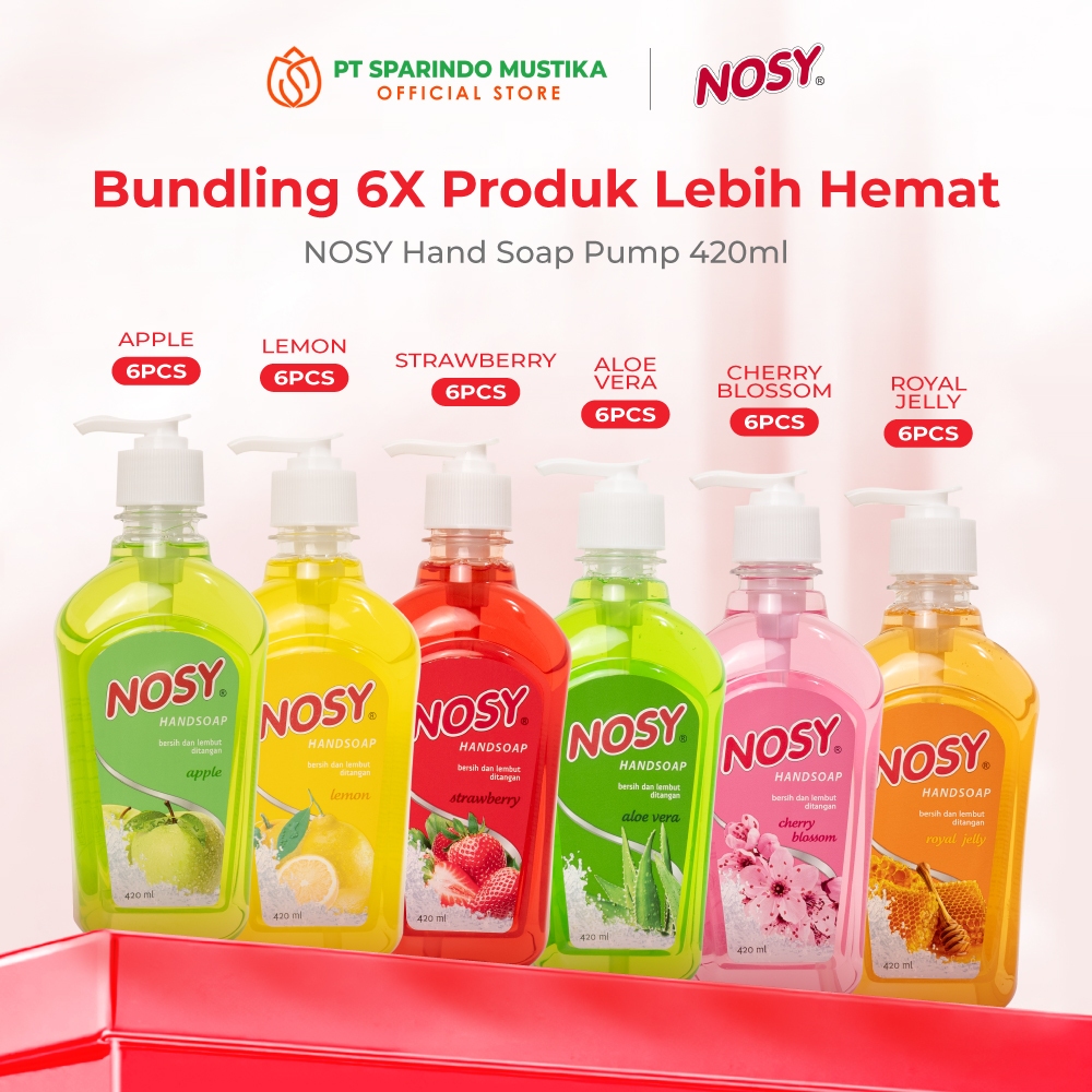 Jual Paket Nosy Hand Soap Pump 420ml x 6 pcs | Shopee Indonesia