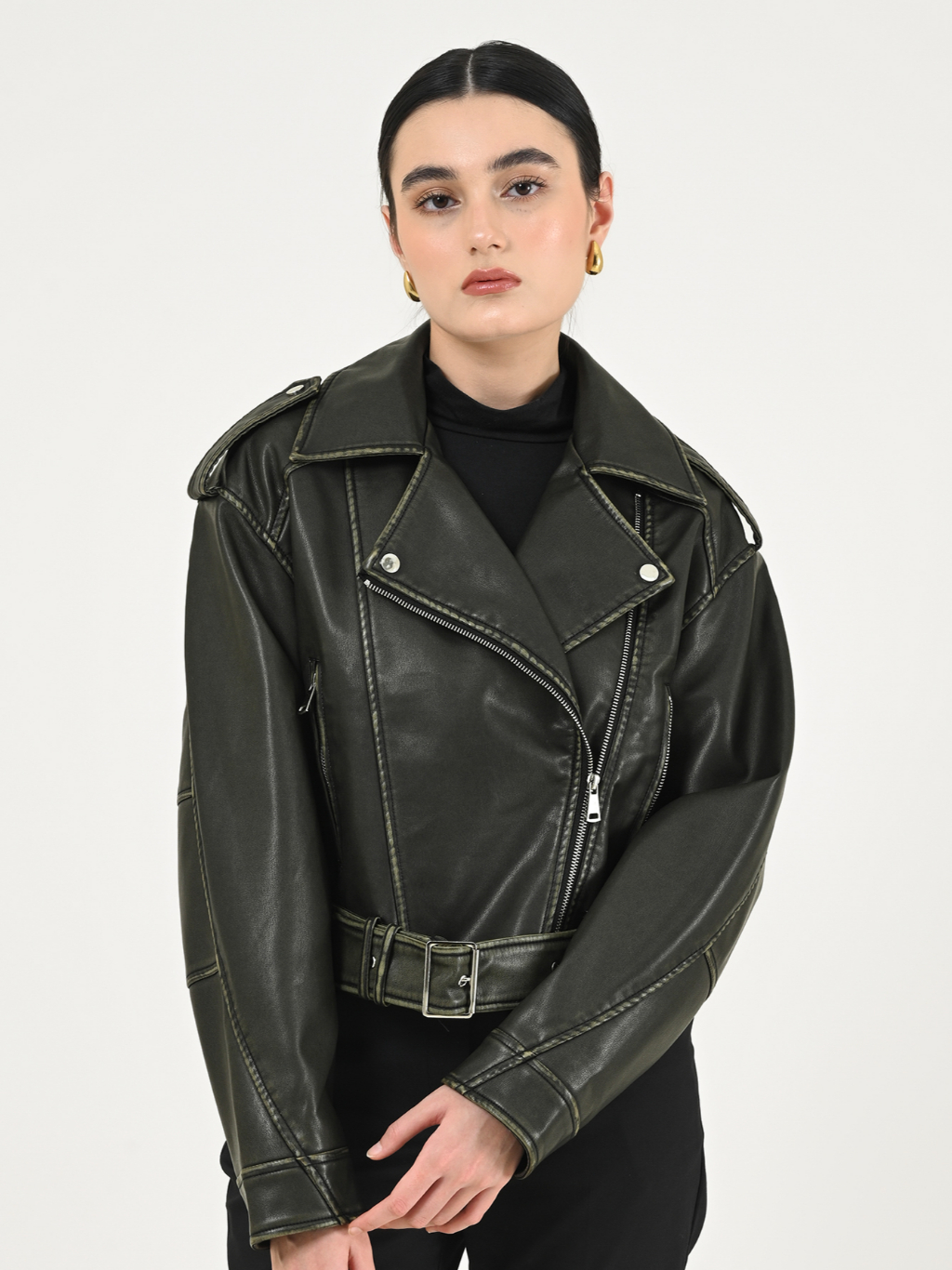 Jual Geulis.id SADA JACKET / JAKET LEATHER WANITA (2 warna) | Shopee Indonesia