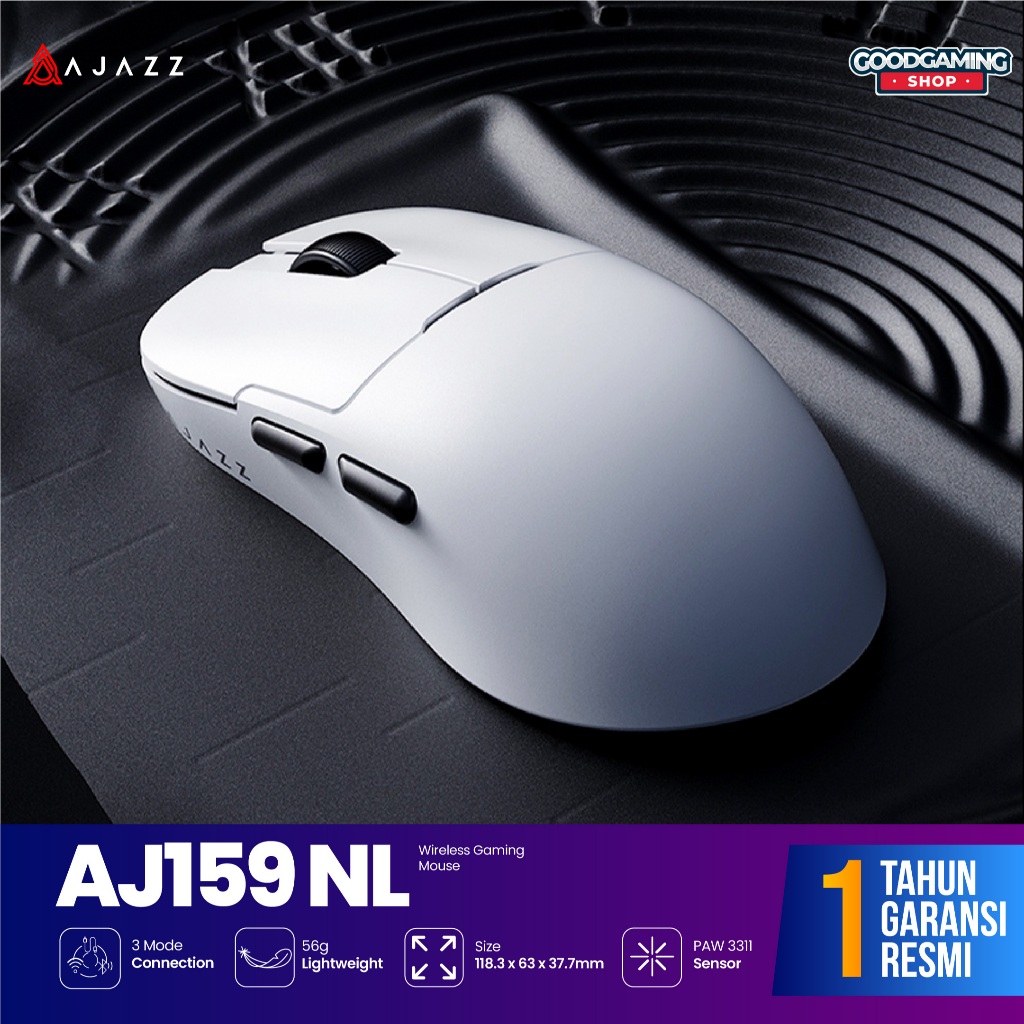 Jual Ajazz AJ159 NL / AJ159NL Series Wireless Gaming Mouse PAW3311 up to 12000 DP - Mouse Gaming ...
