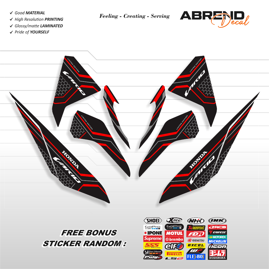 Jual Stiker Vario LED 125/150 Grafis Carbon Custom Variasi / Sticker ...