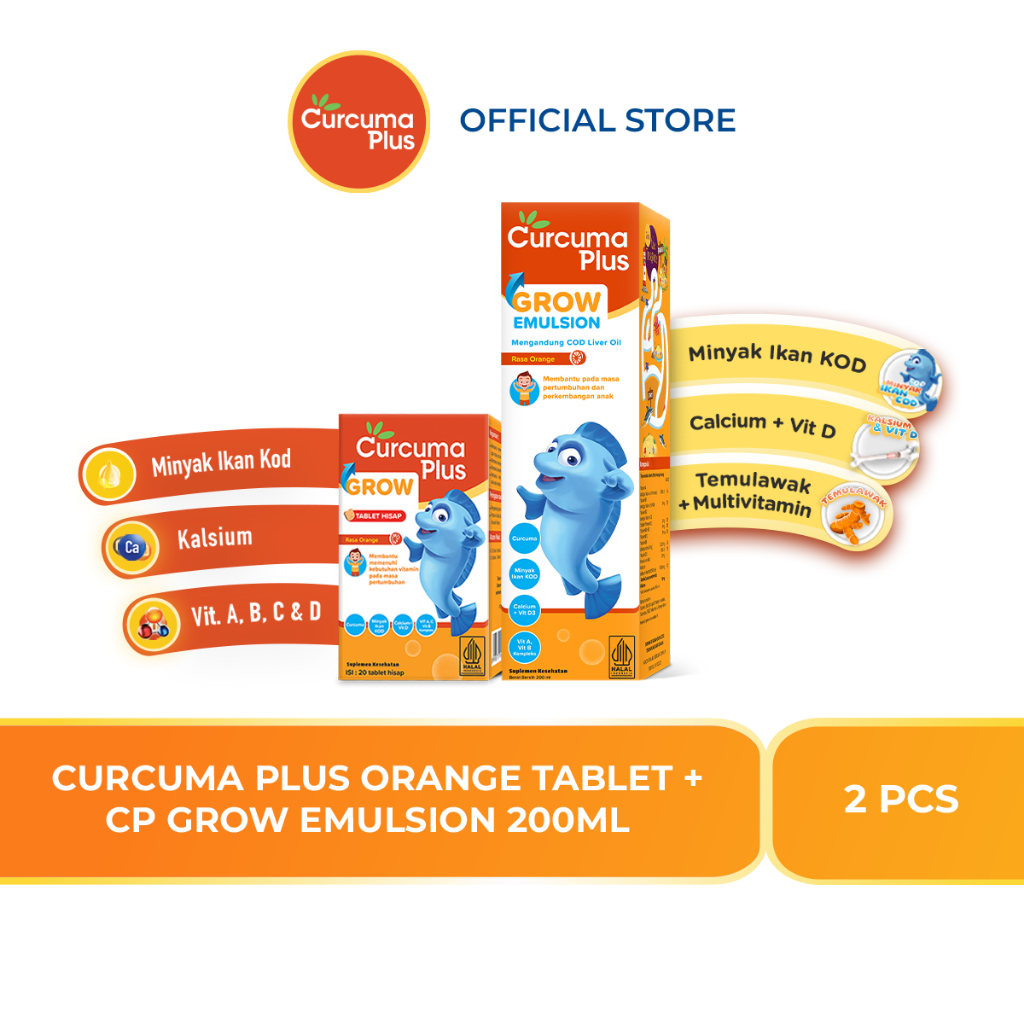 Jual Paket Curcuma Plus Grow (Curcuma Plus Grow Orange 1 Botol ...