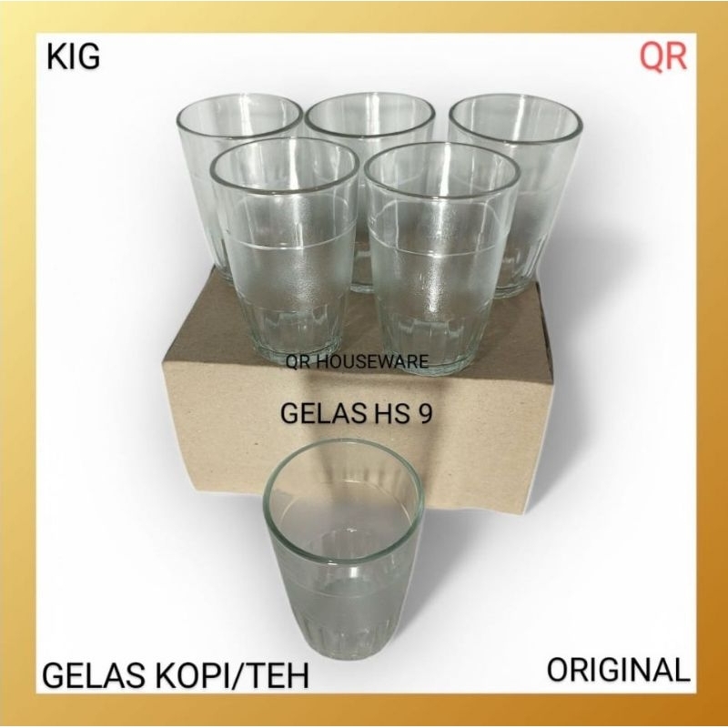 Jual Gelas kaca Hs 9 Bening / Gelas Teh ,Kopi.. KIG 6 pcs | Shopee ...