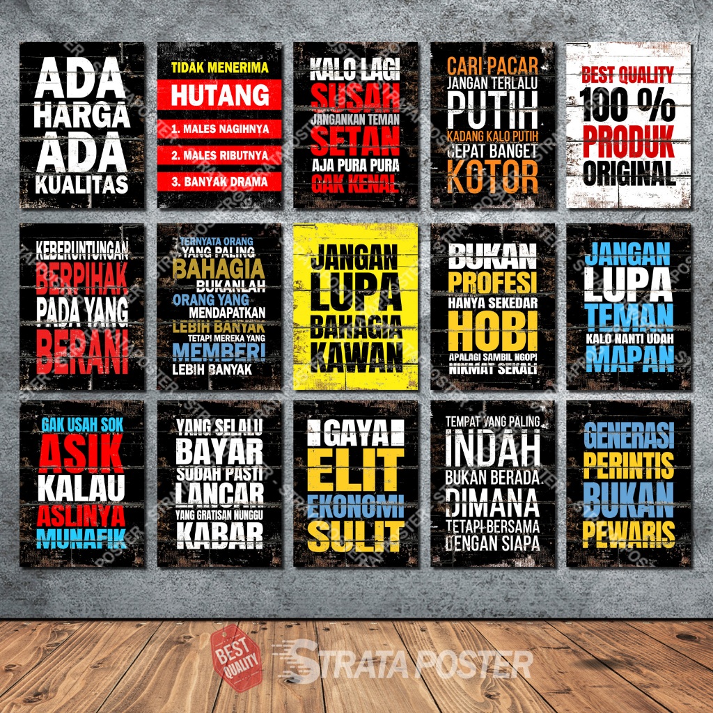 Jual Hiasan dinding kata2 motivasi Poster kamar aesthetic | Shopee ...