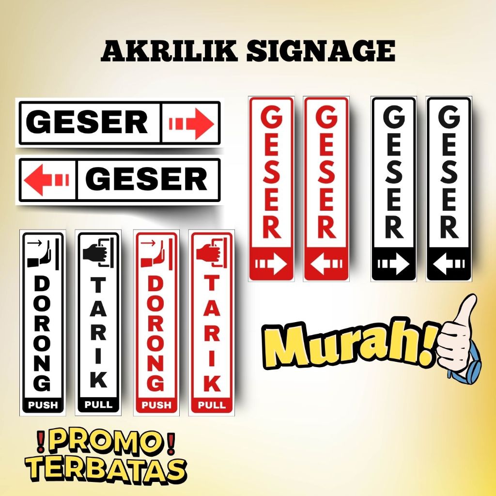 Jual Akrilik Signage - Geser Tarik Dorong, Keluar Masuk Anti Air Tahan ...