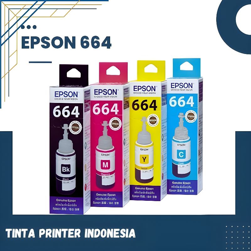 Jual Tinta Epson 664 Original Kemasan Lama For Printer L110 L220 L350 L405 L555 - 1 Set Lengkap ...