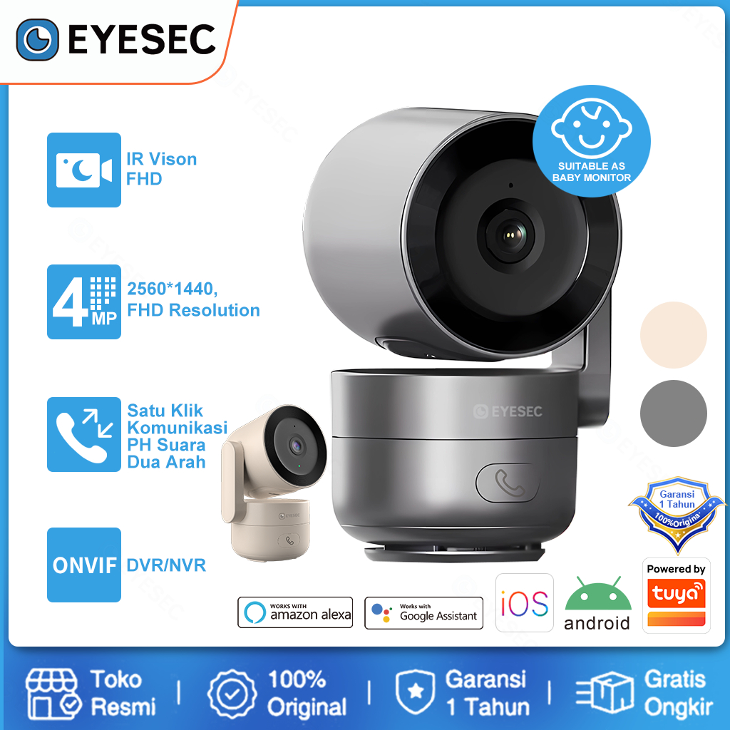 Jual EYESEC CCTV ES08 2K Ultra HD Indoor WiFi 3MP Klik Satu Tombol ...