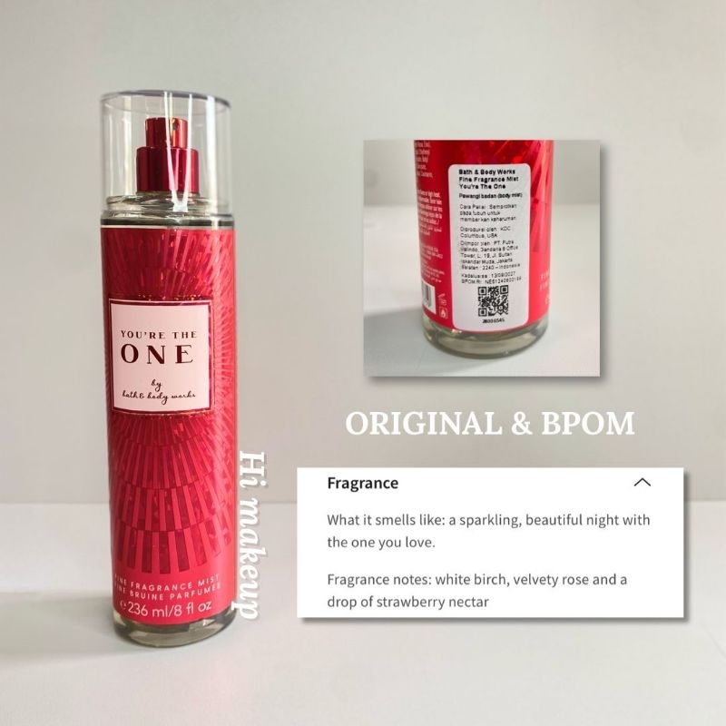Jual Bath & Body Works Body Mist Youre The One Fragrance Mist (ORIGINAL ...