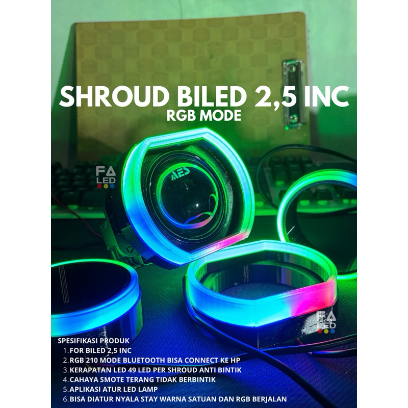 Jual SHROUD BILED 2,5 inc AES NYALA RGB SMOTE PADAT TIDAK BERBINTIK 210 ...