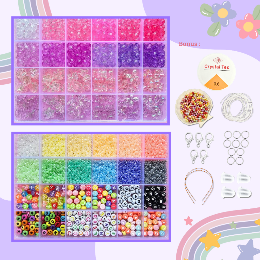 Jual Manik Manik Pasir DIY Beads Craft 1 Box - SM014 | Shopee Indonesia