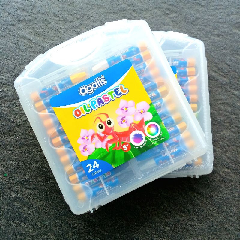 Jual Crayon Oil Pastel Agatis 24 Warna ( Set ) [ Original ] | Shopee ...