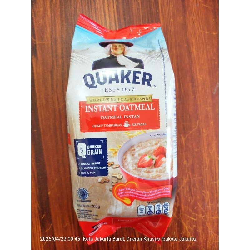 Jual QUAKER INSTANT OATMEAL 200 gr ( merah) | Shopee Indonesia