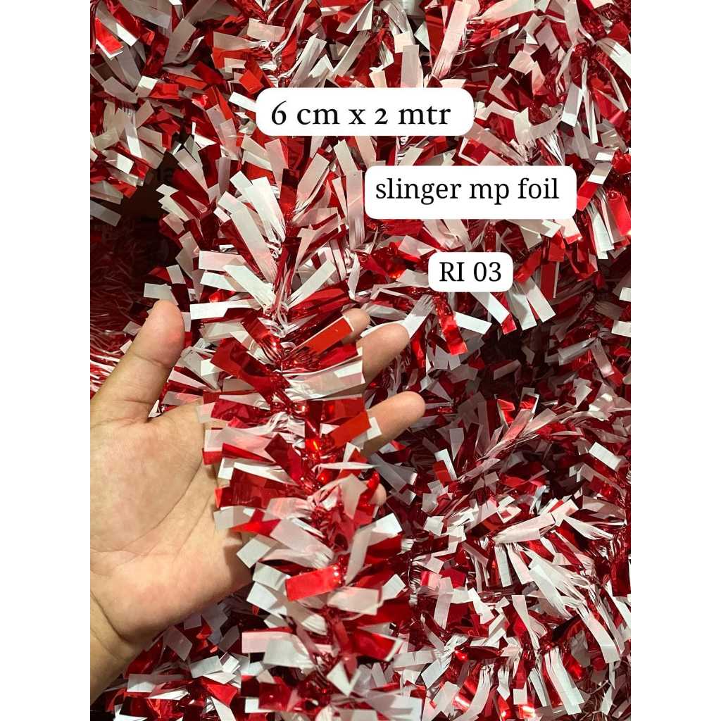 Jual Slinger merah putih foil | rumbai agustusan merah putih 6 cm x 2 ...