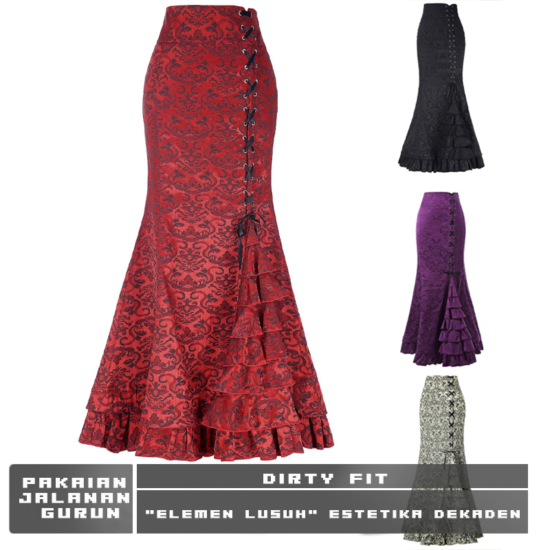 Jual Rok Hotgirl Gothic Court vintage jacquard tunik tunik fishtail ...