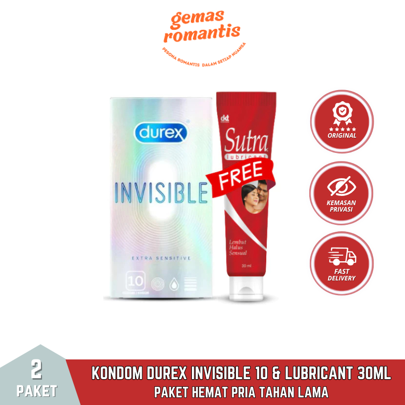 Jual Kondom Durex Invisible isi 10 pcs FREE Sutra Lubricant 30ml ...