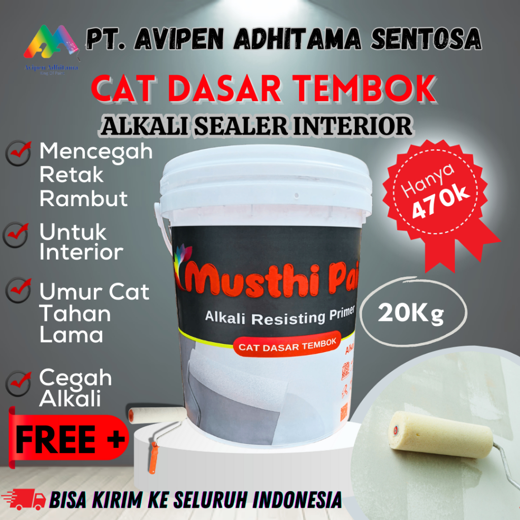 Jual Cat Dasar Tembok Alkali Sealer Interior Musthi Paint 20 Kg Cat ...