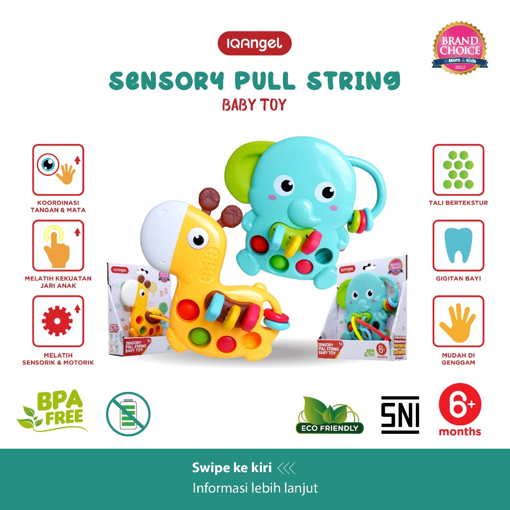 Jual IQ Angel Sensory Pull String Baby Toy / Mainan Edukasi Bayi dan ...