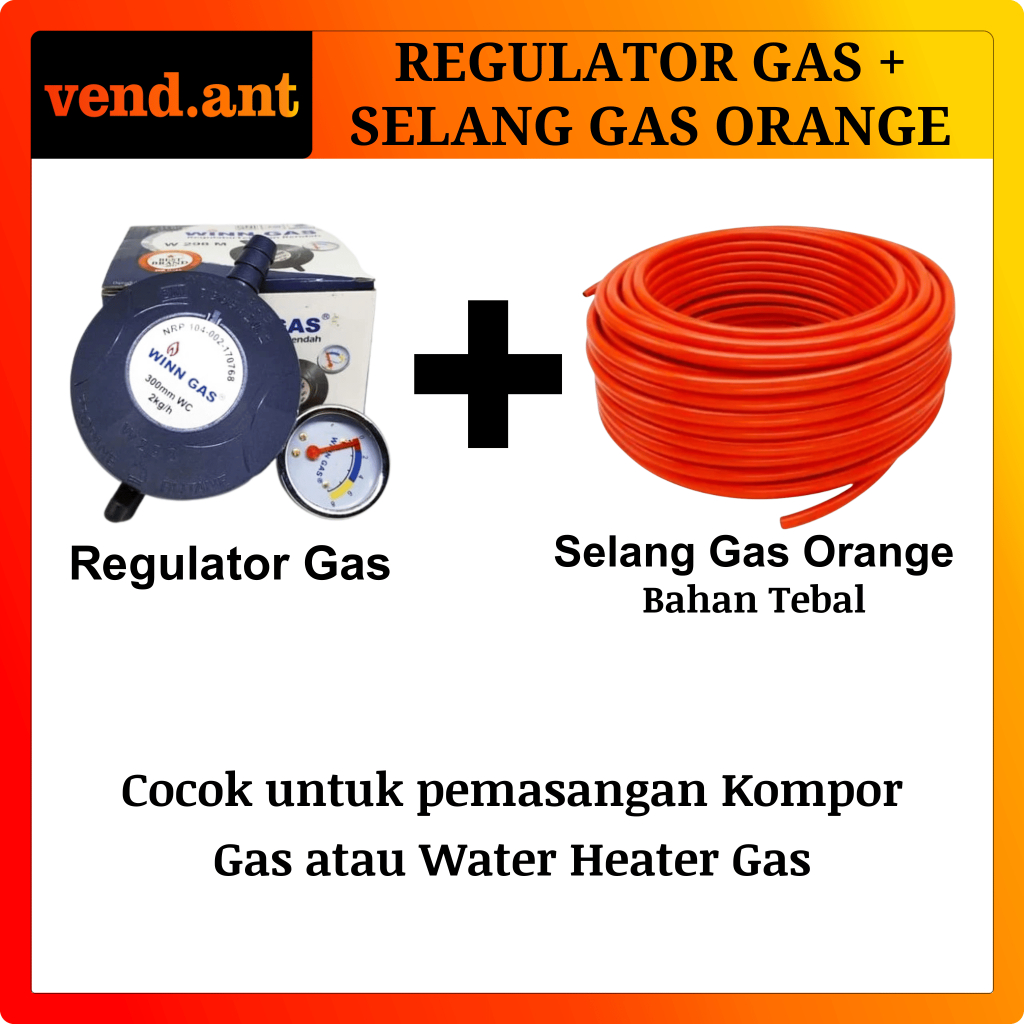 Jual Paket Regulator Gas Lengkap Selang Gas Orange Tebal untuk Kompor ...