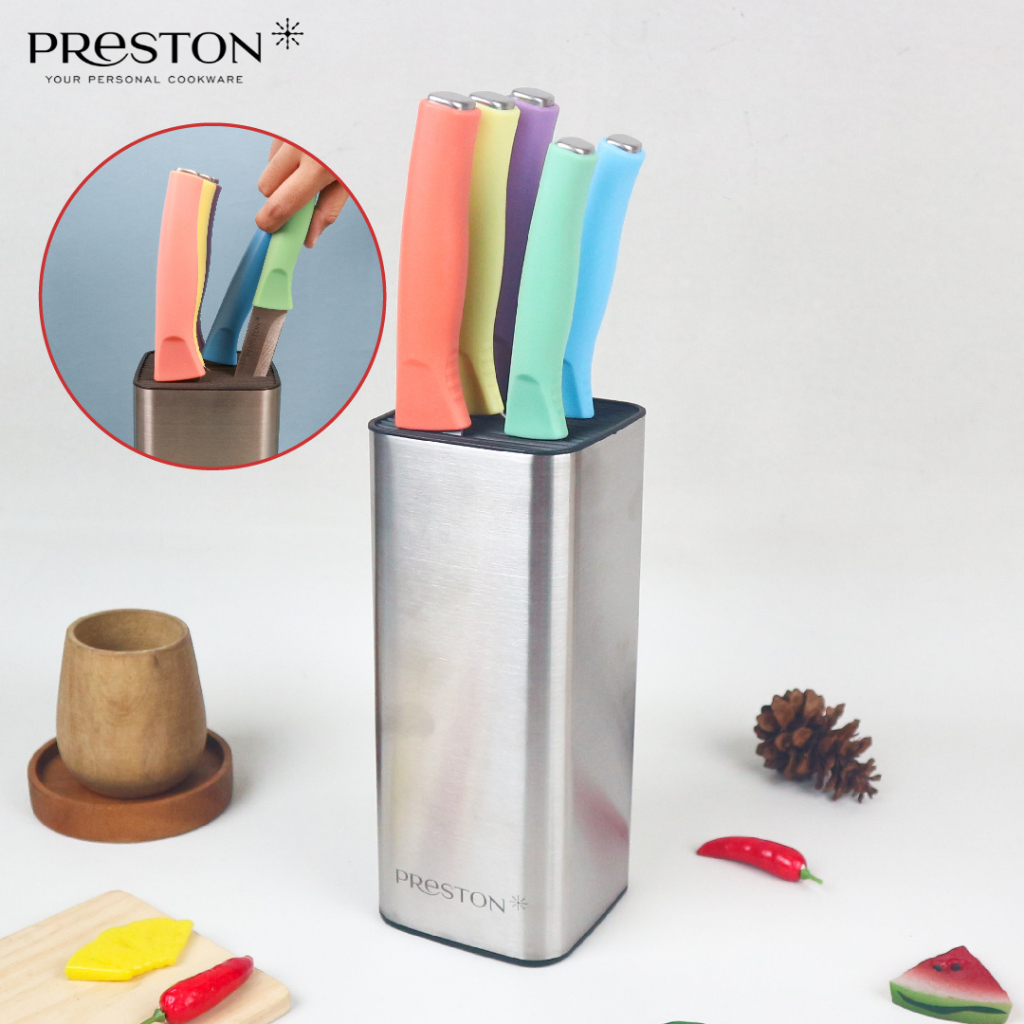 Jual Preston Cookware Pisau Premium Knife Set 5 in1 Colorful Pisau Set ...