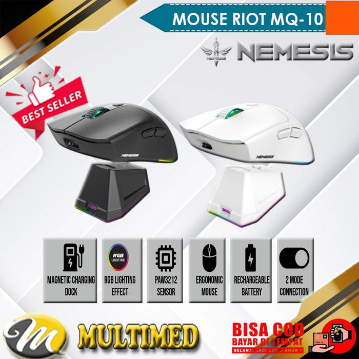 Jual Mouse Wireless Dual Mode Rechargeable with Docking Charging NYK ...