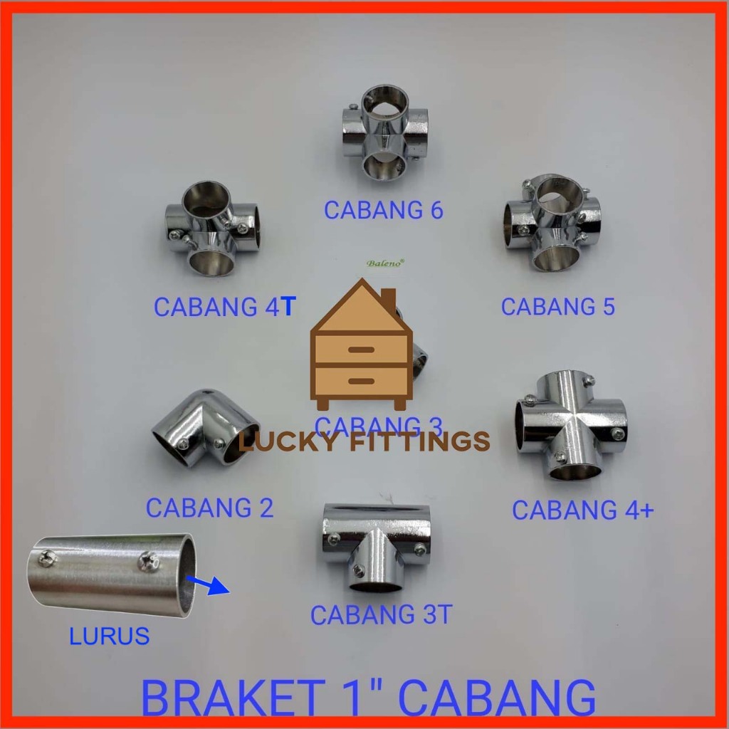 Jual Bracket Pipa 1" inch Cabang 4 T Lubang Sambungan Pipa Join ...
