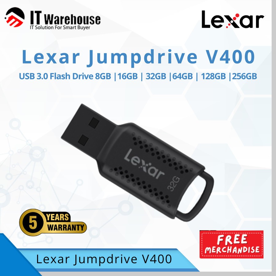 Jual Lexar JumpDrive V400 USB 3.0 Flash Drive 8GB | 16GB | 32GB | 64GB | 128GB | 256GB | Shopee ...