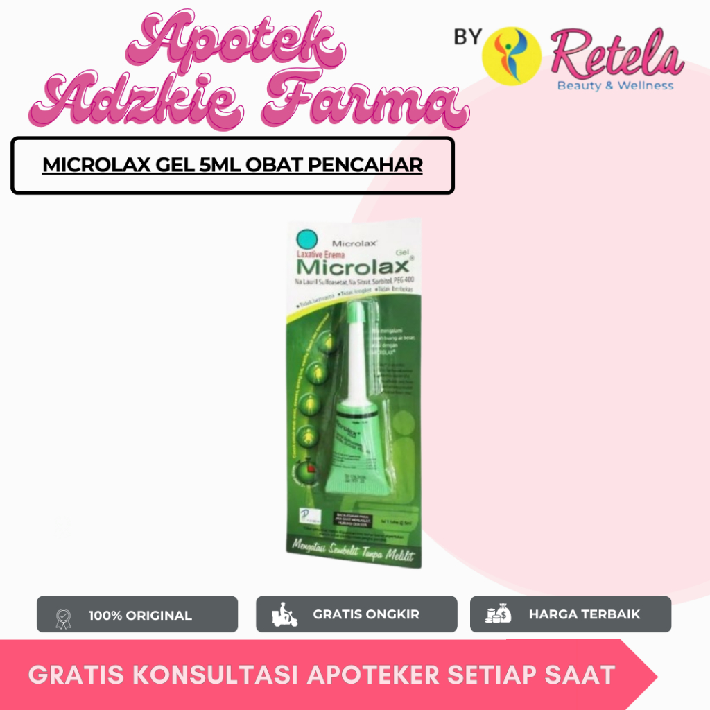Jual MICROLAX GEL 5ML OBAT PENCAHAR /MENGATASI SEMBELIT/ SUSAH BAB ...