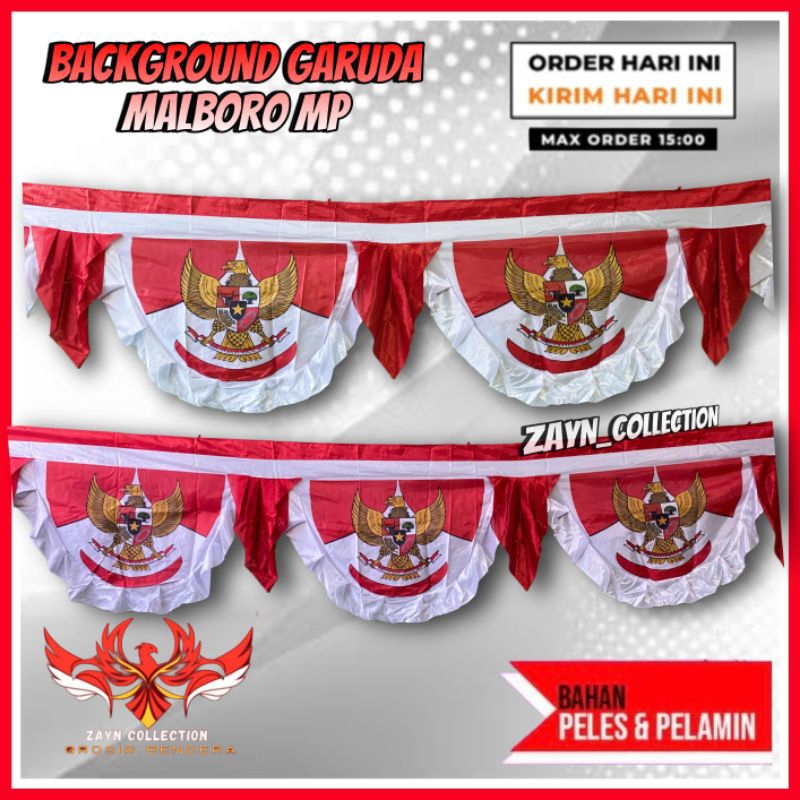 Jual BENDERA BACKGROUND MERAH PUTIH MALBORO MP 5 GELOMBANG (4METER) /UMBUL UMBUL GARUDA | Shopee ...