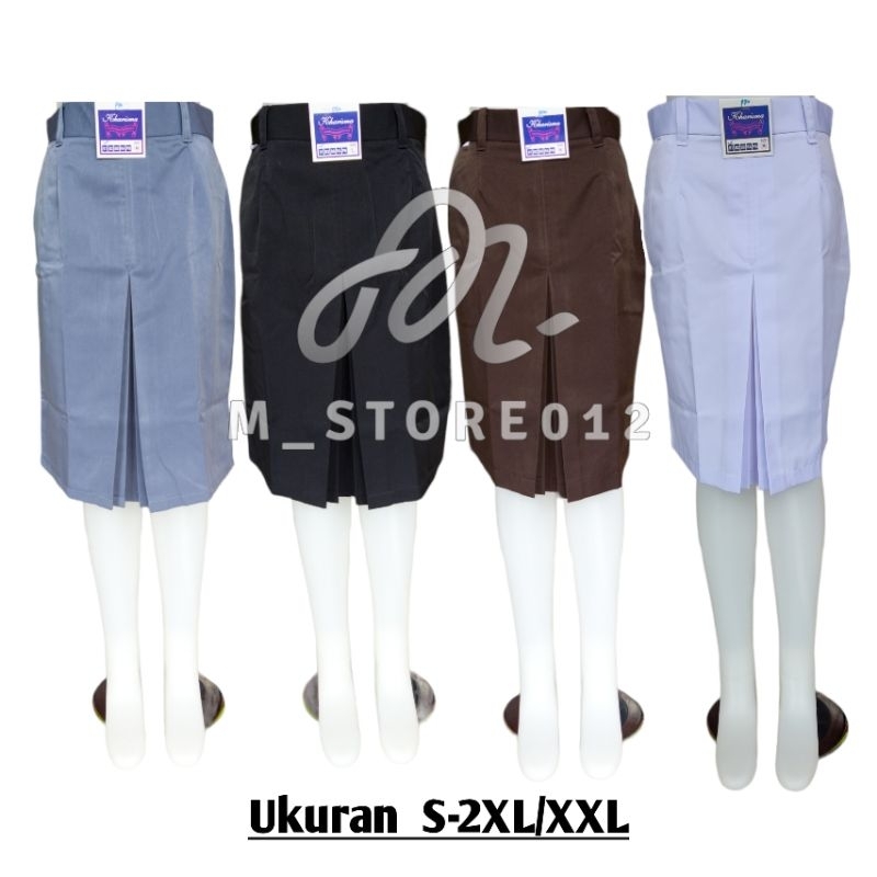 Jual Rok Span Pendek SMP/SMA/Kerja Model Rempel satu/Belah Depan | Shopee Indonesia