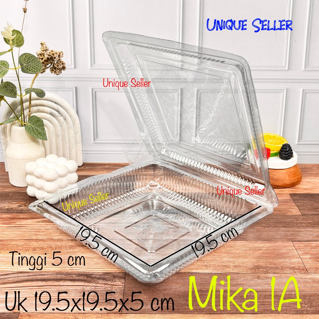 Jual [Isi100] Mika 1A 19.5x20x5 cm / Mika BX 1A / Mika Kue Bolu Kotak 20x20x5 / Mika Kue Bolu ...
