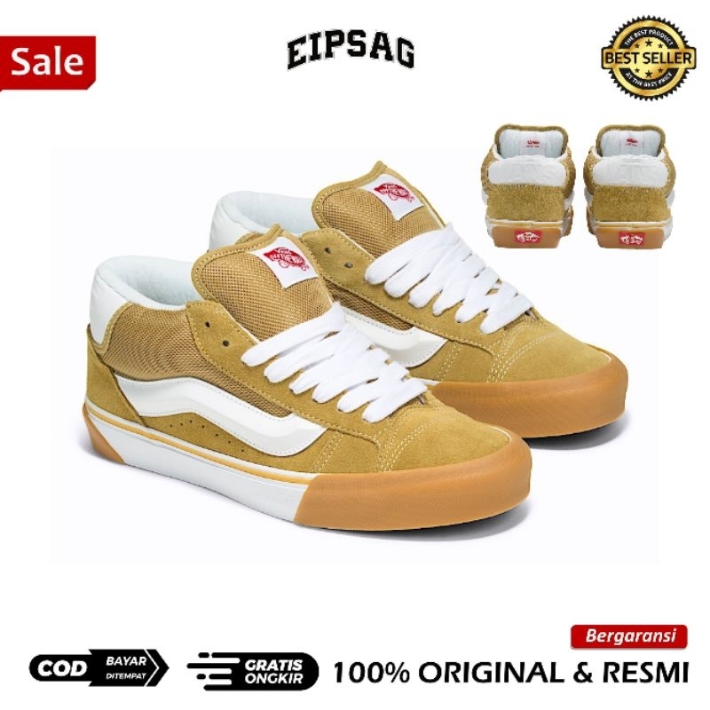 Jual Sepatu Sneaker Pria Knu Mid Skool Khaki Brown Gum Resmi Original ...