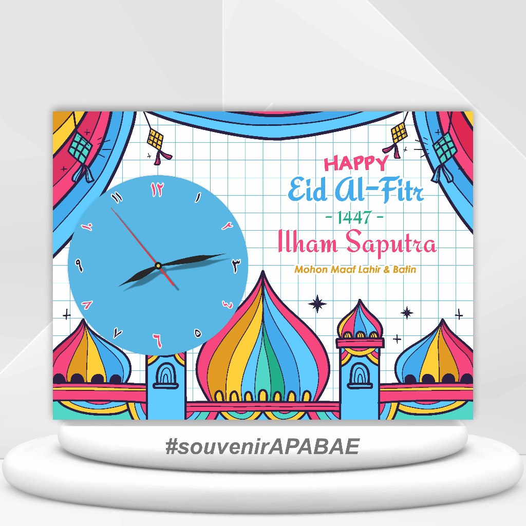 Jual Souvenir Hampers Hari Raya / Jam Custom Tulisan Selamat Idul Fitri ...