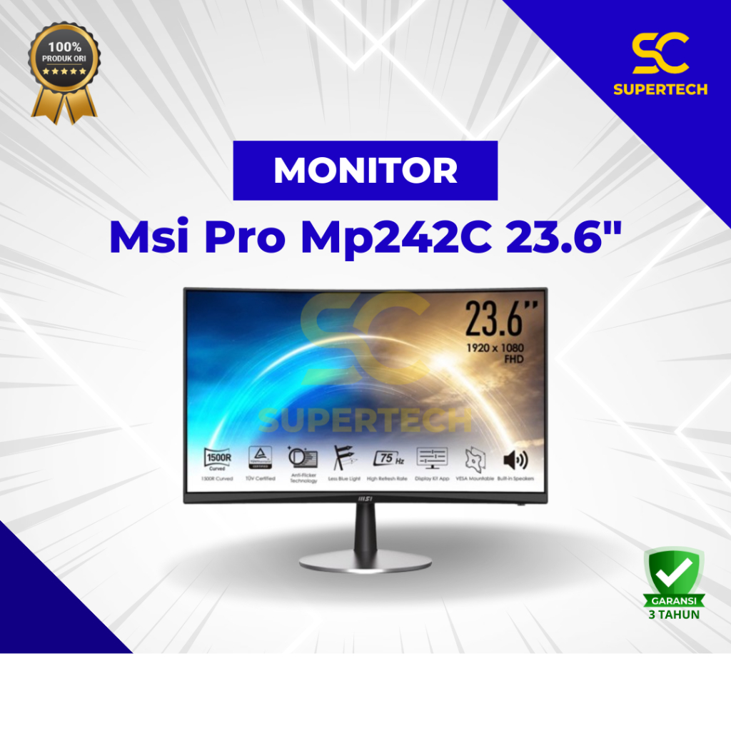 Jual LED MONITOR Msi Pro Mp242C 23.6" Full Hd Curved Professional ...