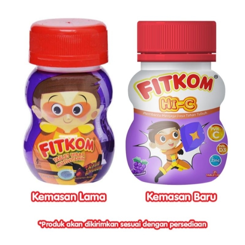 Jual Fitkom hi-c multivitamin daya tahan tubuh anak Anggur 21 tablet ...