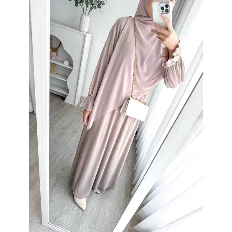 Jual AH Premium Plets Dress Busui Bumil Friendly Gamis Pleats Hitam ...