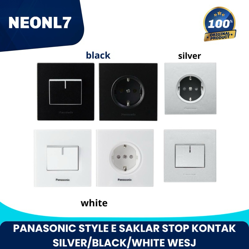 Jual PANASONIC STYLE E SAKLAR STOP KONTAK SILVER/BLACK/WHITE WESJ ...