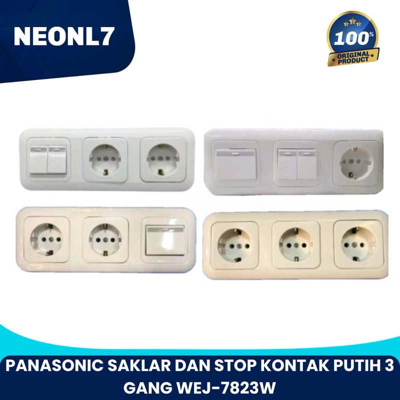 Jual PANASONIC SAKLAR DAN STOP KONTAK PUTIH 3 GANG WEJ-7823W | Shopee ...