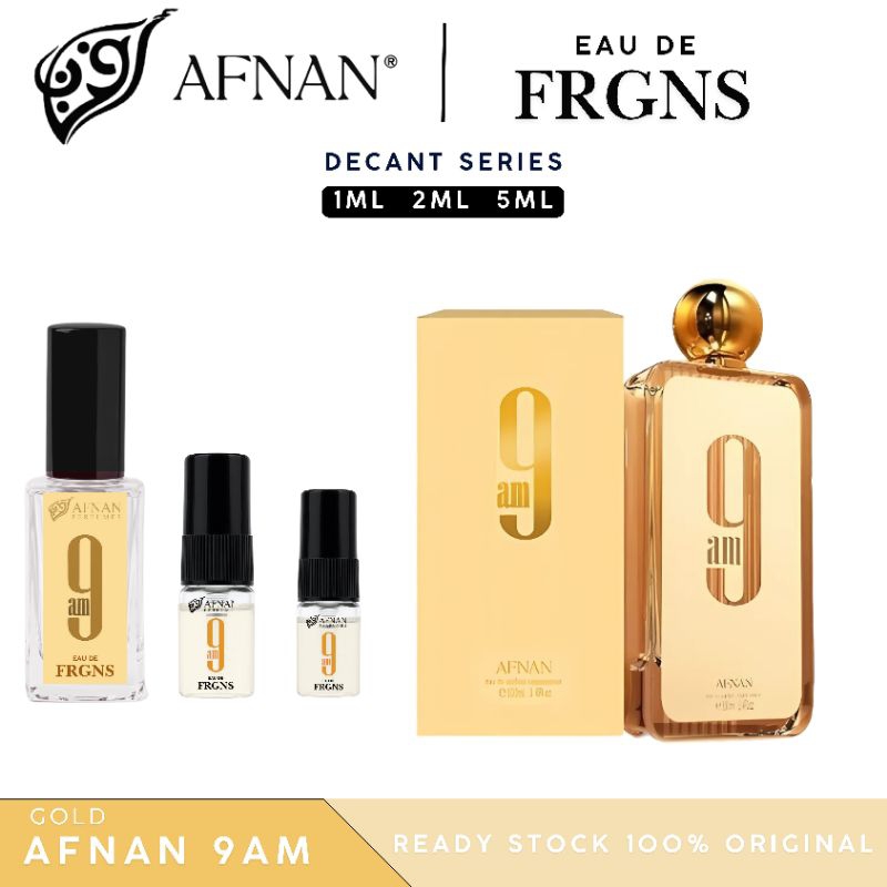 Jual AFNAN 9AM GOLD DECANT/SHARE BOTTLE 1, 2 & 5 ML | Shopee Indonesia
