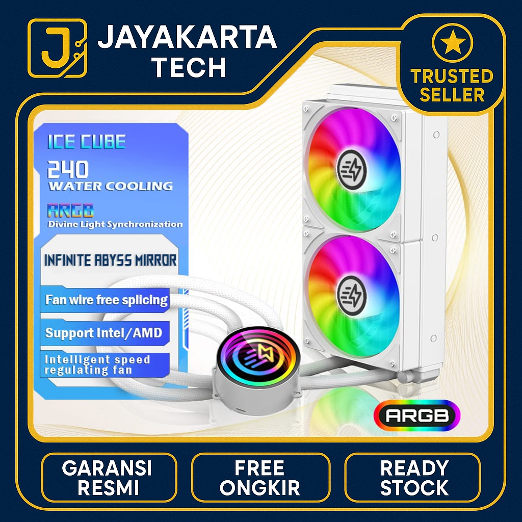 Jual ICE CUBE LIQUID CPU COOLER ICE SOUL 240 ARGB WITH OXYGEN | WATER ...