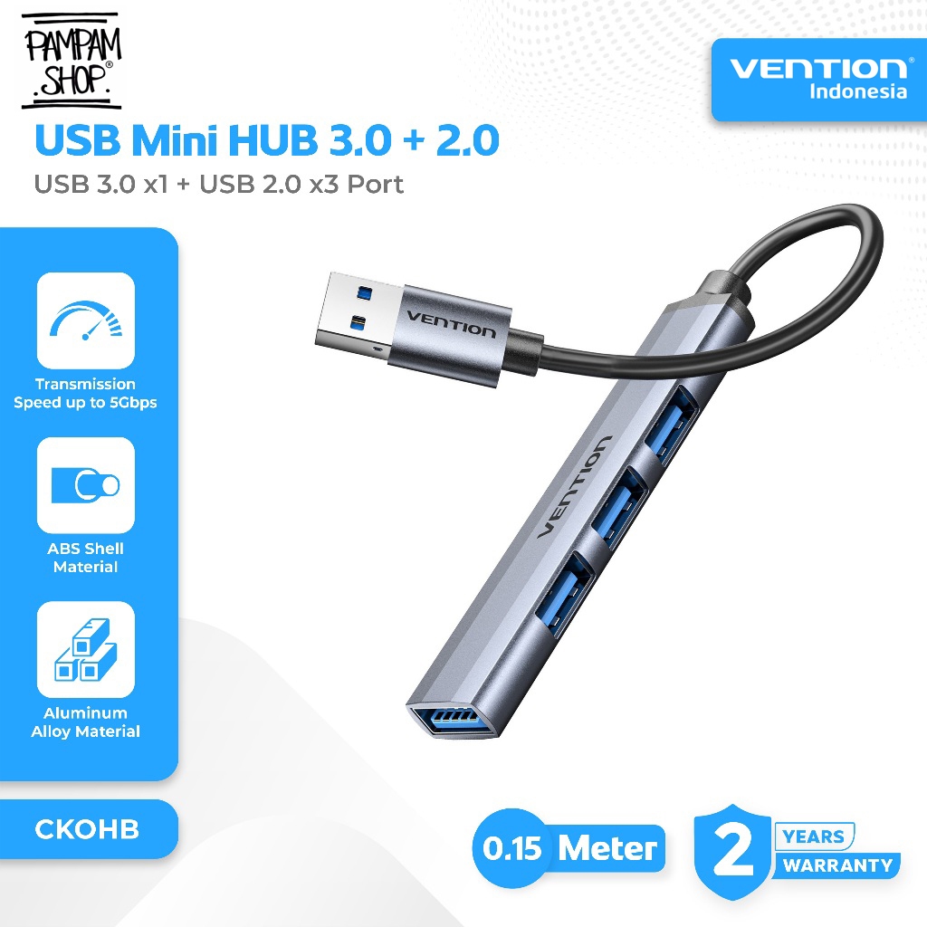 Jual VENTION CKOHB USB HUB 3.0 to 4 Port 1x USB 3.0 and 3x USB 2.0 ...