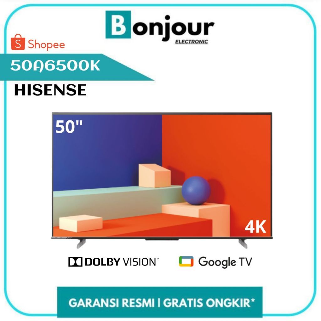 Jual TV Hisense 50 Inch Android Google TV 4K 50 Hisense 50A6500K ...