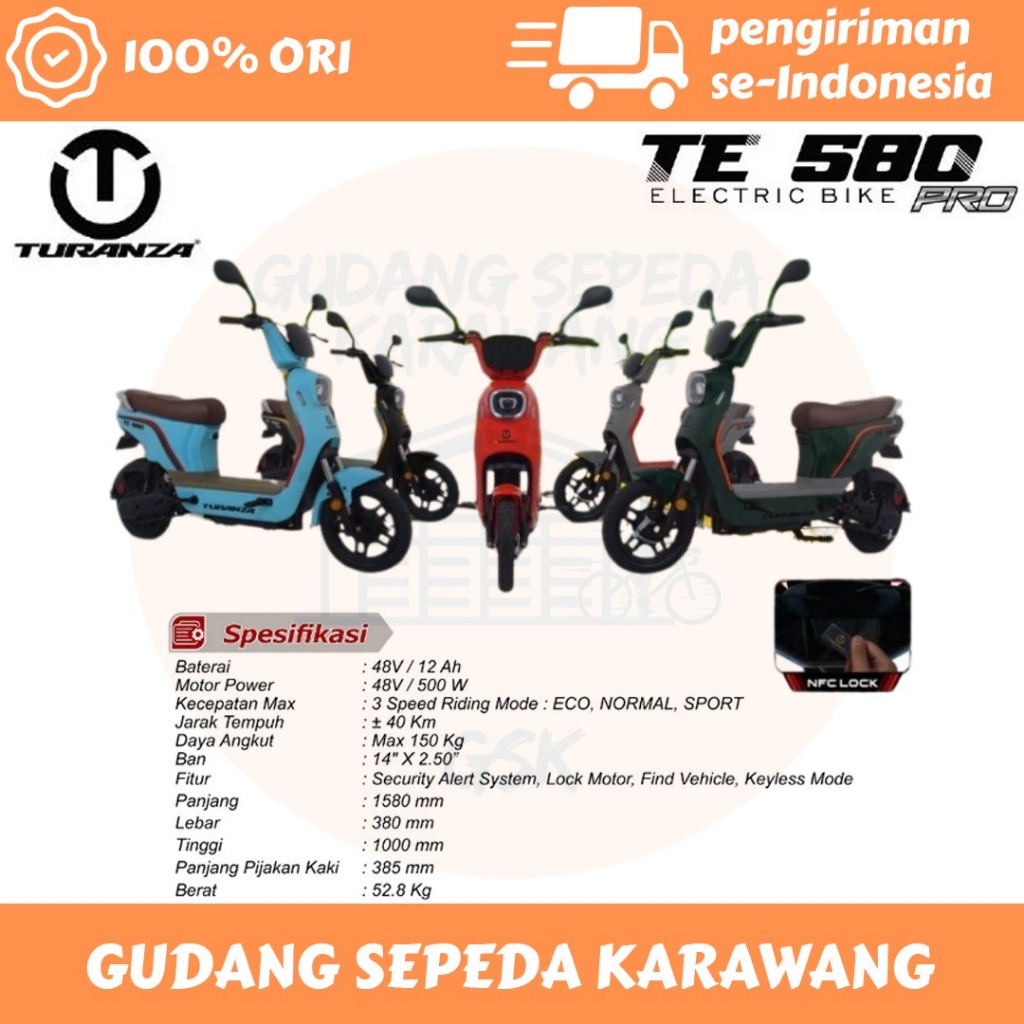 Jual SEPEDA LISTRIK TURANZA TE 580 GARANSI RESMI | Shopee Indonesia
