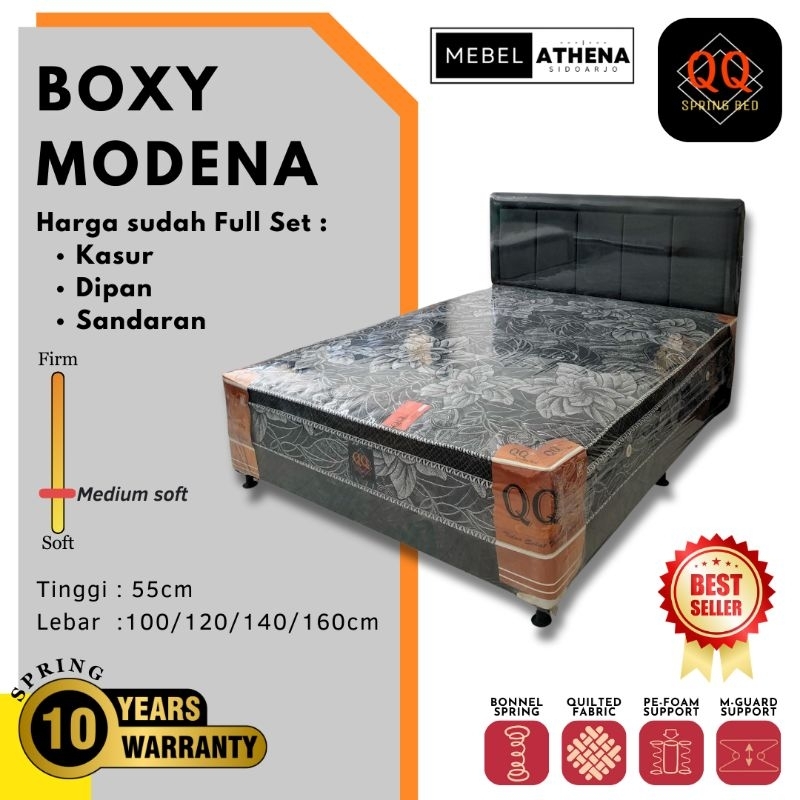 Jual QQ Spring Bed Boxy Modena Full set (kasur dipan permanen ...